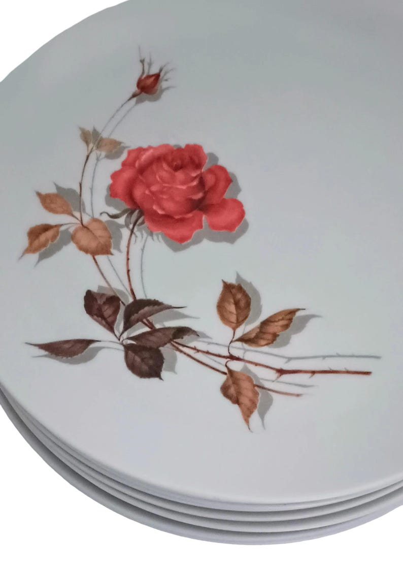 1960's Melmac Dinner Plates ~ Rambling Rose Pattern by Brookpark ...
