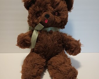 Vintage Standing Happy Brown Bear Rushton Star Creation Rubber Face ...