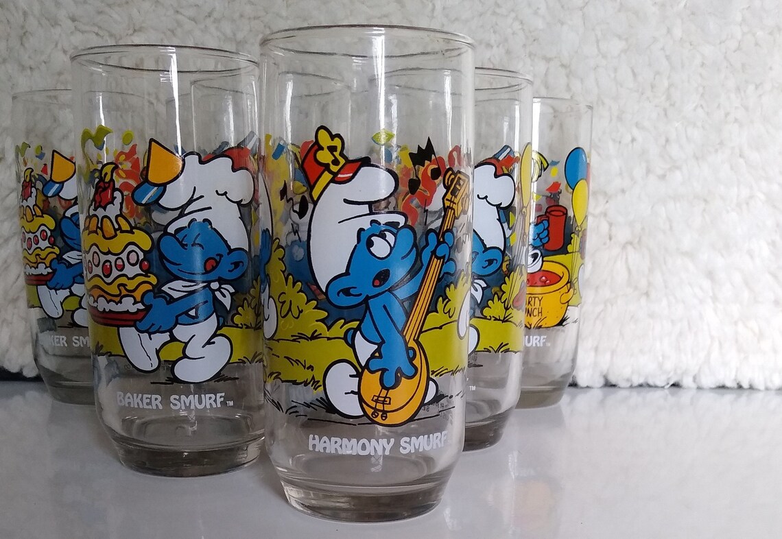 You Choose Peyo/libbey Smurf Glasses - Etsy