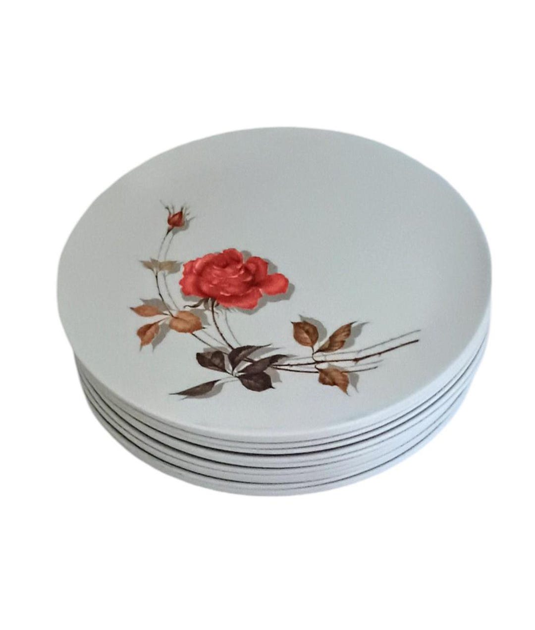 12 Melmac Dinner Plates ~ Rambling Rose Pattern by Brookpark Royalton ...