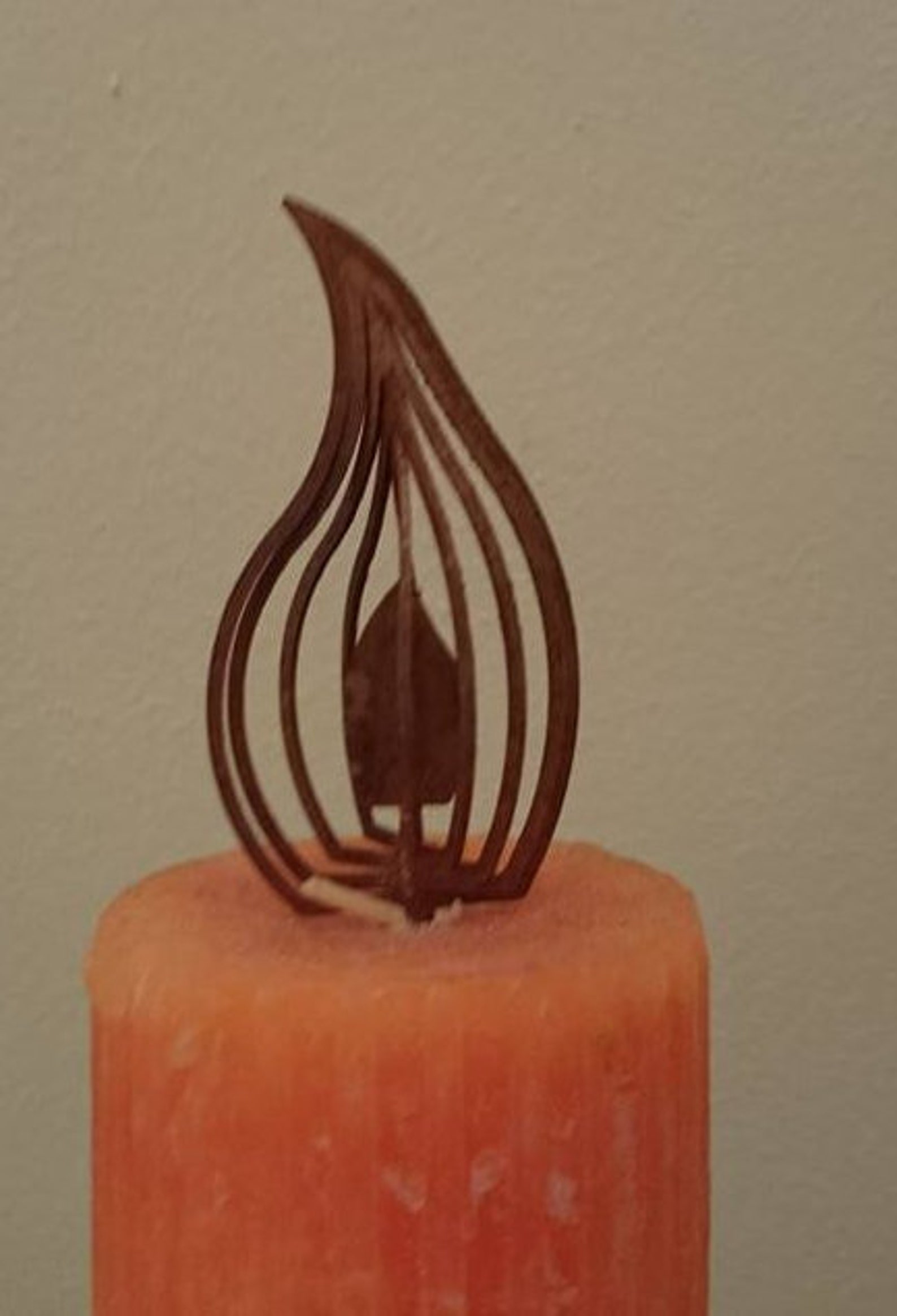 SONDERANGEBOT!!! 4er Set 8cm 3D Effekt Flamme ROST Kerze Advent Basteln ...