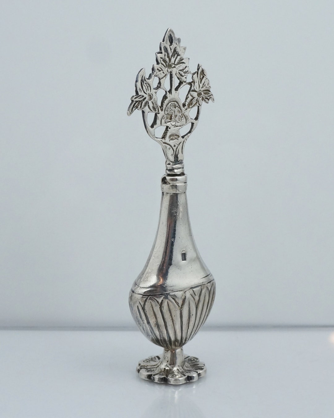 Vintage Egyptian 900 Coin Silver Perfume Vial Bottle Vase Floral ...