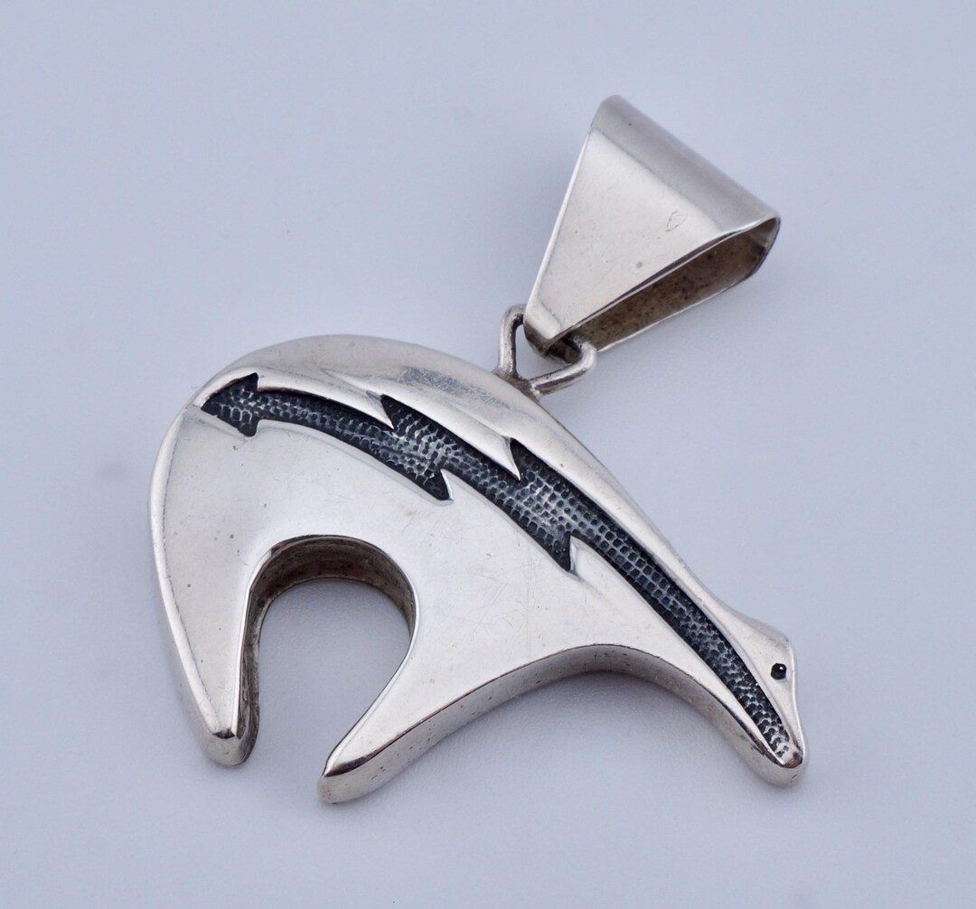 Vintage Navajo Sterling Silver Native American Bear Pendant for ...