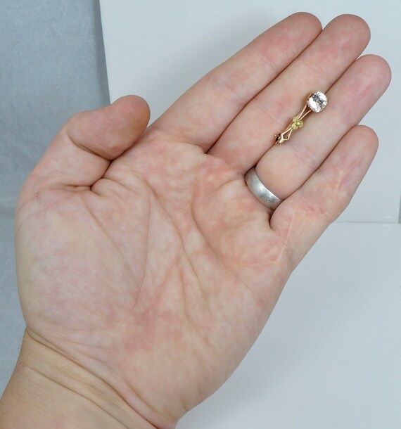 Halley's Comet 10K Yellow Gold Paste Georgian Pin Bro… - Gem