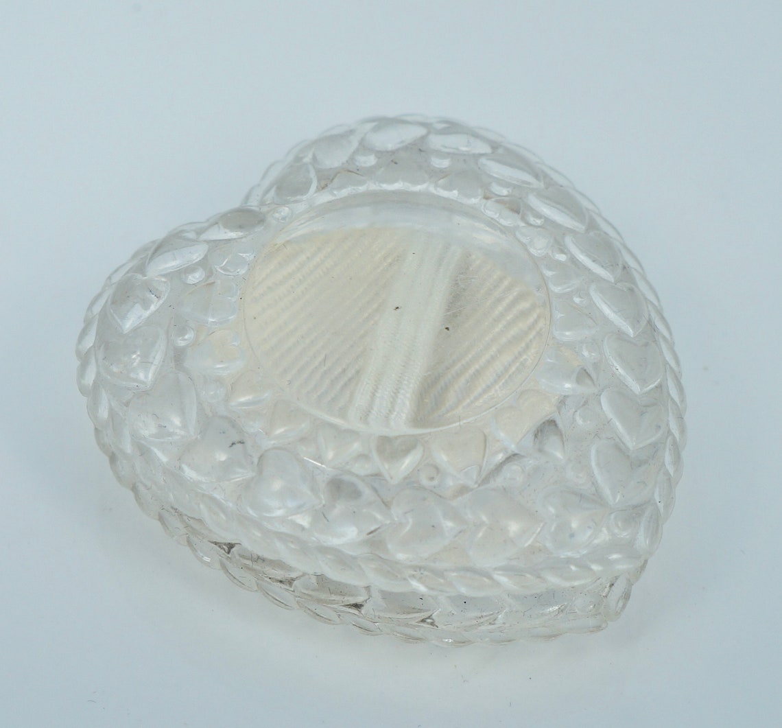 Retro Clear Plastic Heart Display Presentation Ring Box Vintage Antique ...