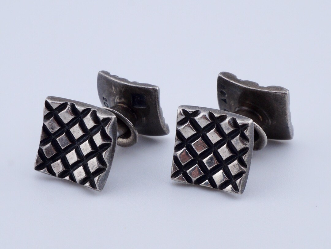 Allan Adler Modernist MCM Sterling Silver Cuff Links Cufflinks 207S ...