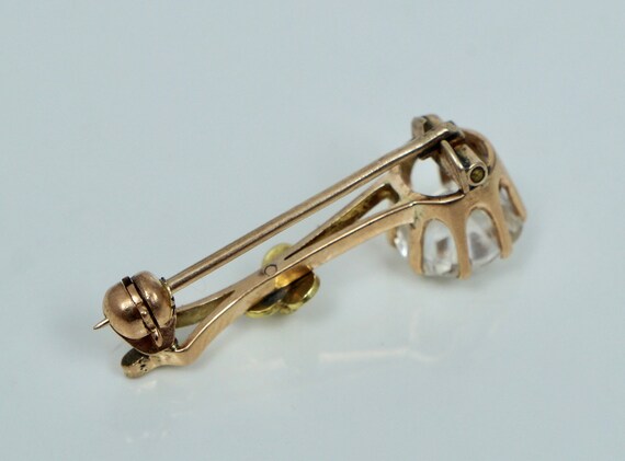 Halley's Comet 10K Yellow Gold Paste Georgian Pin Bro… - Gem