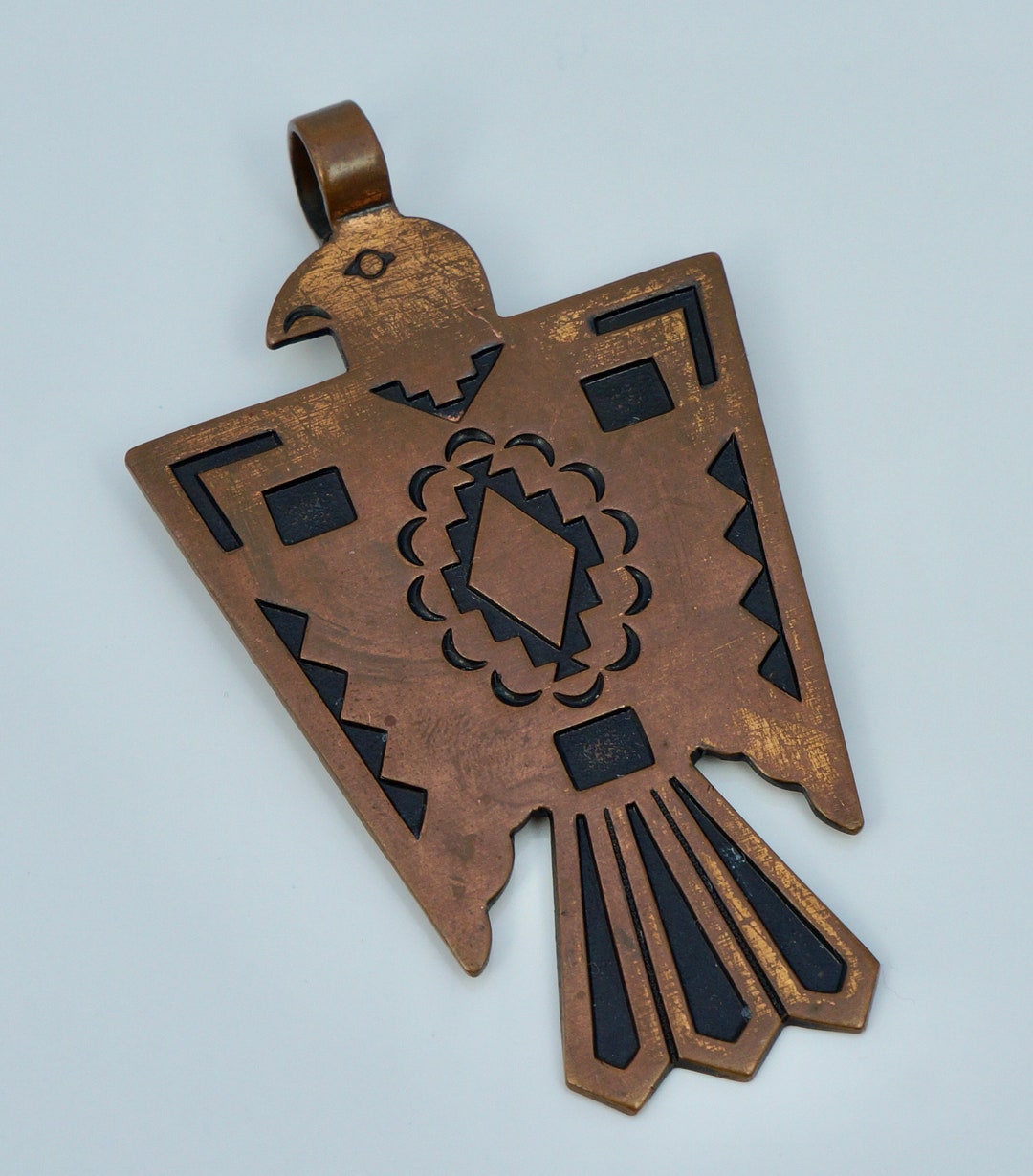Vintage Bell Trading Post Copper Eagle Thunderbird Pendant for Necklace ...