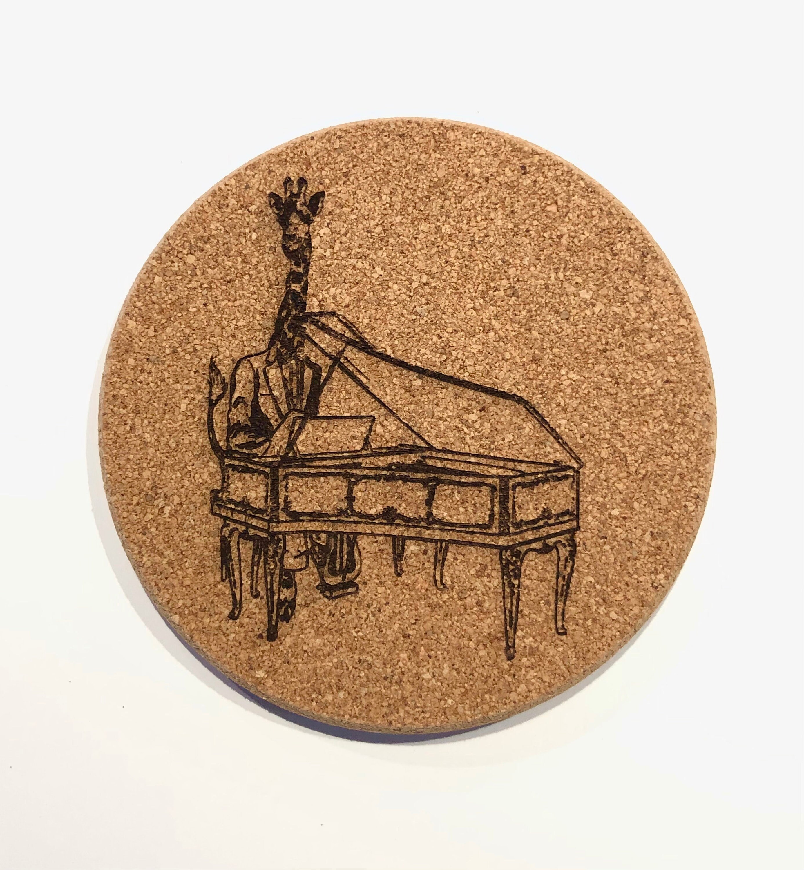 Animals Playing Musical Instruments Laser Engraved Cork Coasters - Etsy