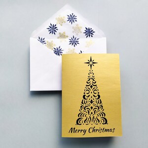 Merry Christmas Card Cut Template 5x7 + A7 Envelope Classic Swirl Lace ...