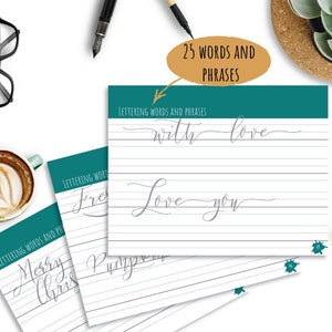 Bounce Hand Lettering Worksheets PDF Printable Guide Instruction ...