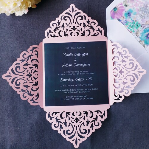 Four-fold Invitation Template SVG DXF Ai CRD Eps Laser - Etsy