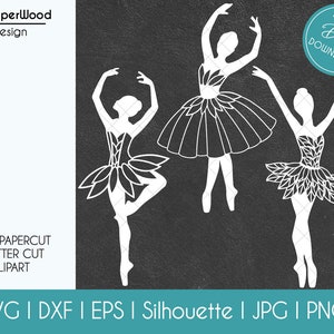 12 Dancing Ballerina SVG Bundle Papercut Templates Ballet Dancer Svg ...