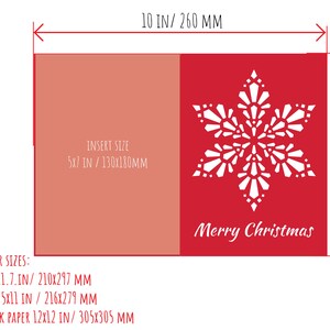 Merry Christmas Card Cut Template 5x7 + A7 Envelope Classic Lettering ...
