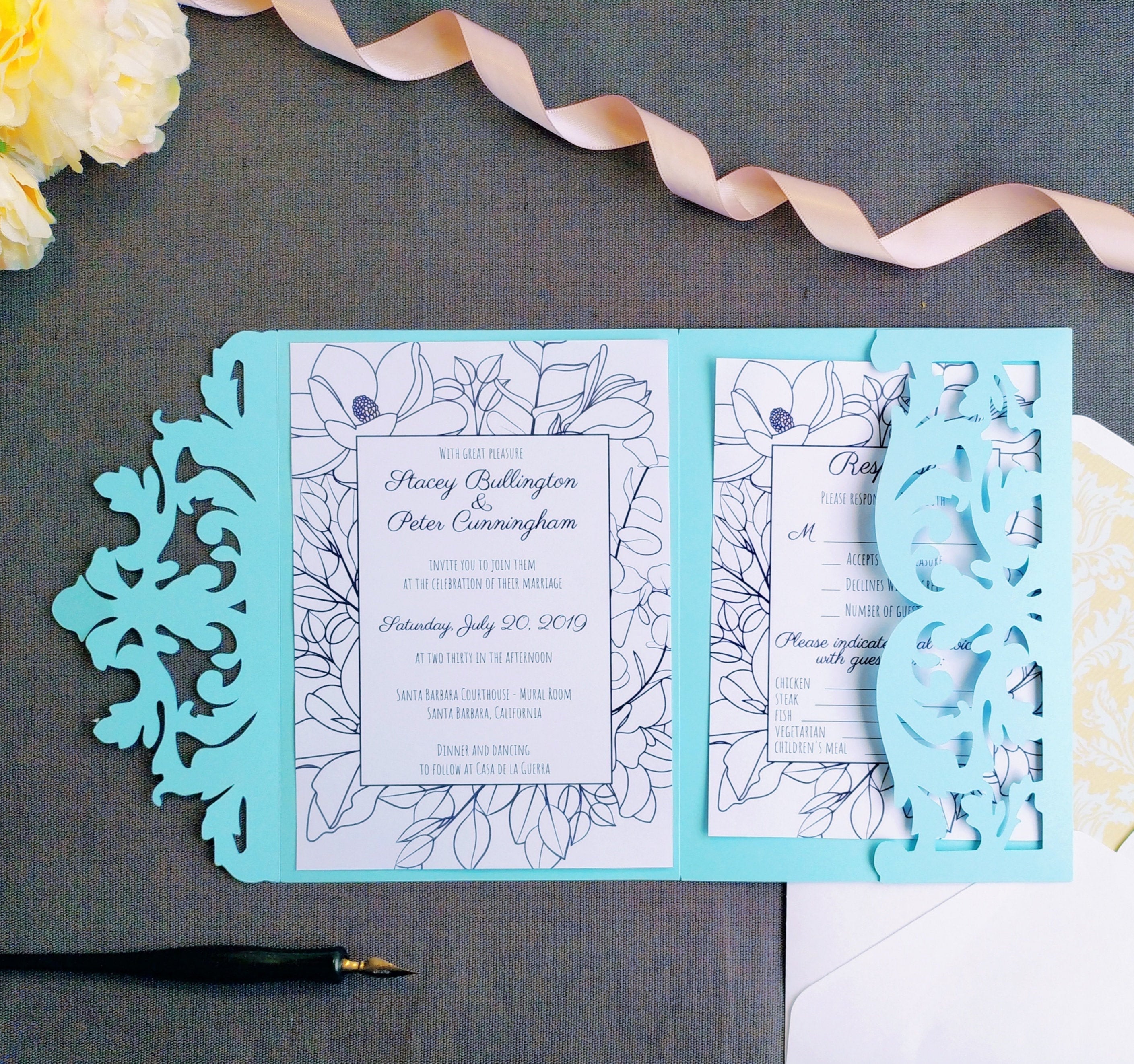 Pocket Fold Wedding Invitation Envelope