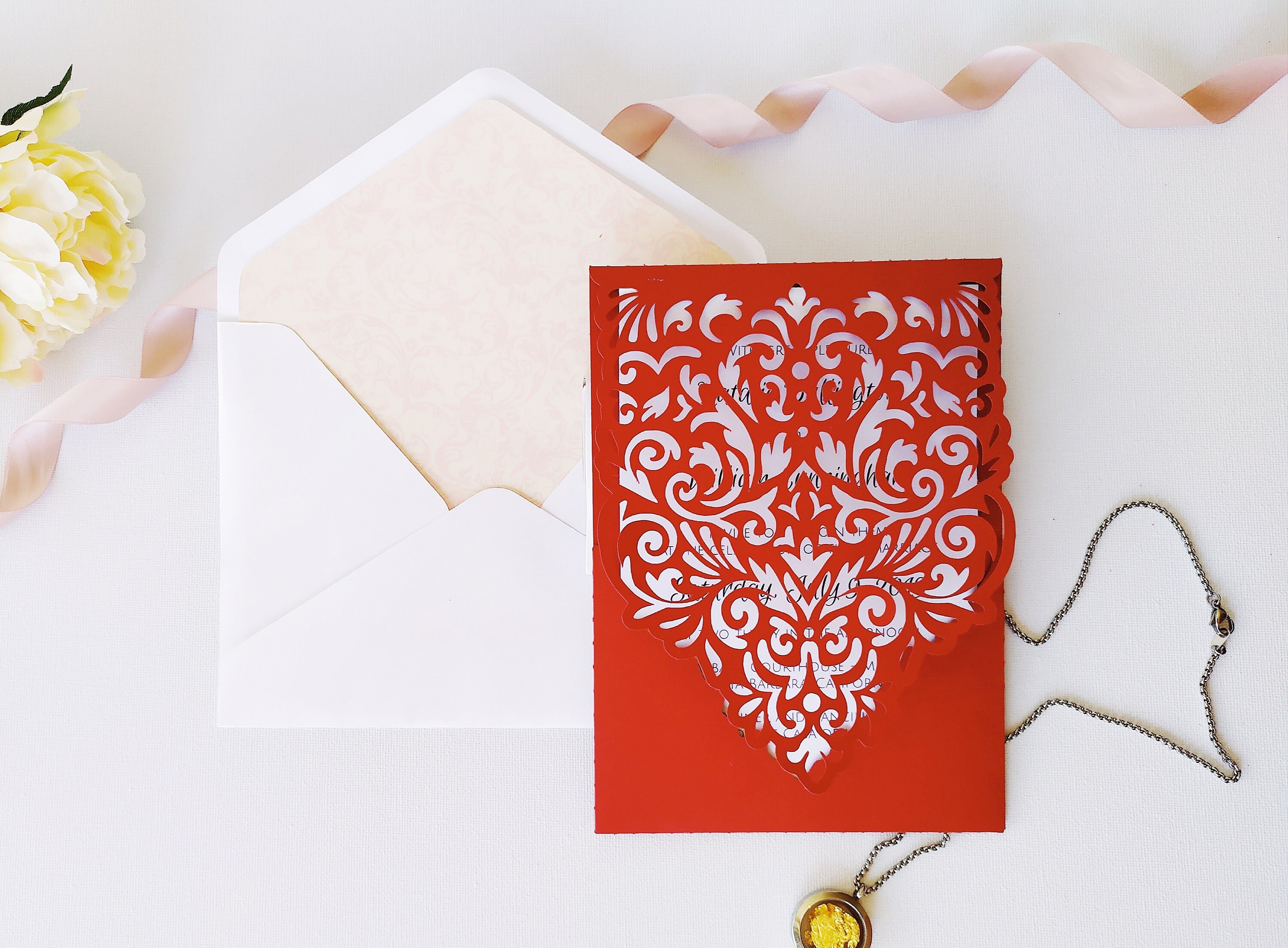 Wedding Invitation Pocket Envelope Cut Template 5x7 Classic | Etsy