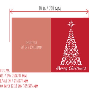 Merry Christmas Card Cut Template 5x7 + A7 Envelope Classic Swirl Lace ...