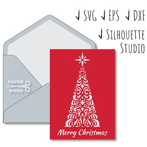 Merry Christmas Card Cut Template 5x7 + A7 Envelope Classic Swirl Lace ...