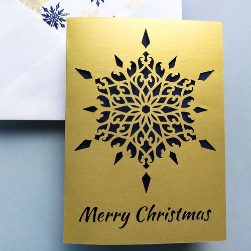 Merry Christmas Card Cut Template 5x7 A7 Envelope Classic - Etsy