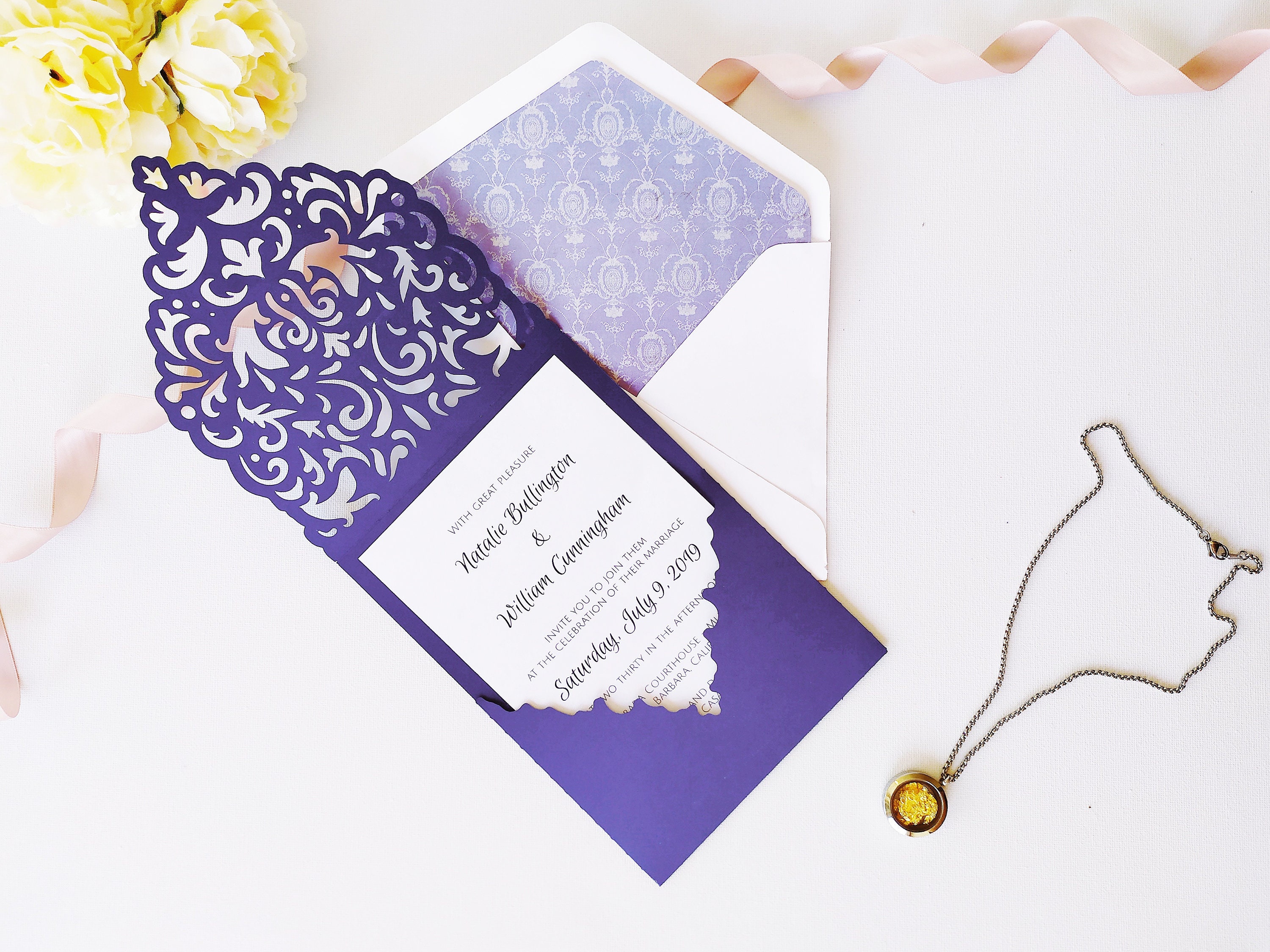 Wedding Invitation Pocket Envelope Cut Template 5x7 Classic - Etsy