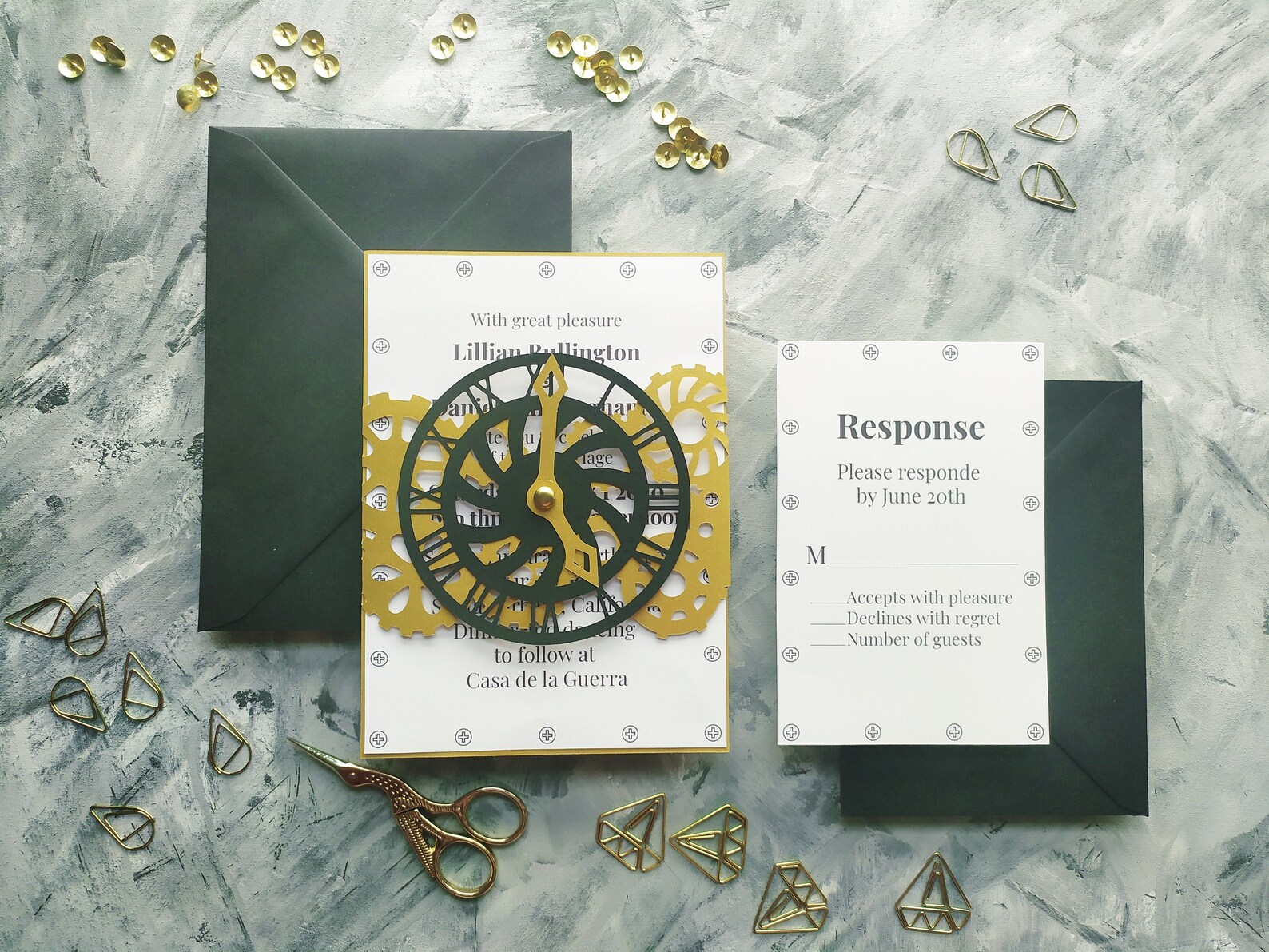 Bellyband Steampunk Party Invitation Greeting Congratulations Card Cut ...