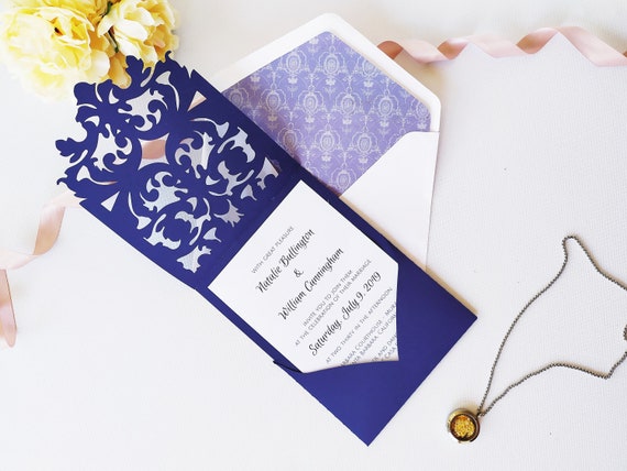 Wedding Invitation Pocket Envelope Cut Template 5x7 Classic - Etsy