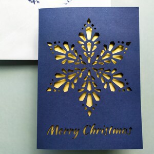 Merry Christmas Card Cut Template 5x7 + A7 Envelope Classic Lettering ...