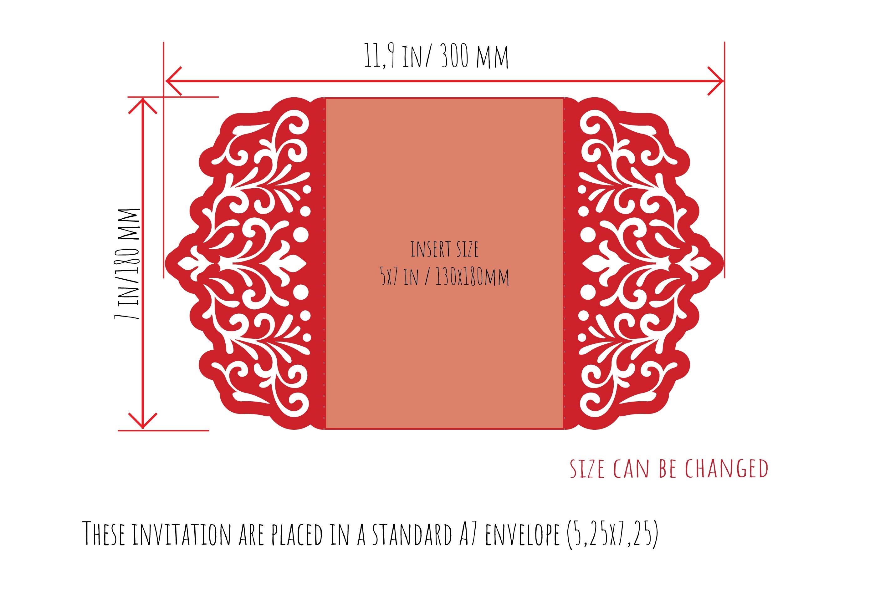 Set Wedding Invitation Gate Fold A7 5x7 Swirl Lace Card - Etsy