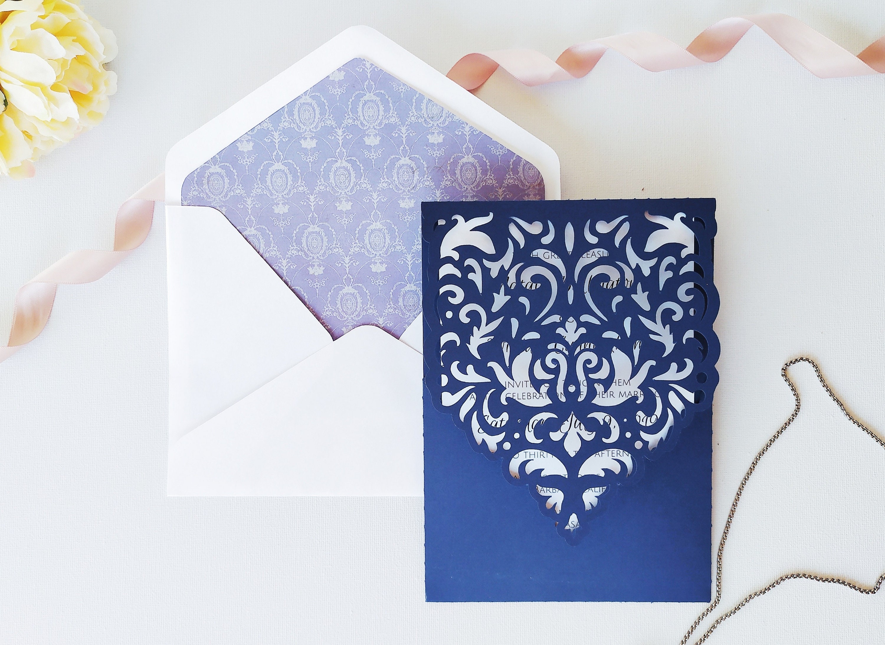 Wedding Invitation Pocket Envelope Cut Template 5x7 Classic - Etsy