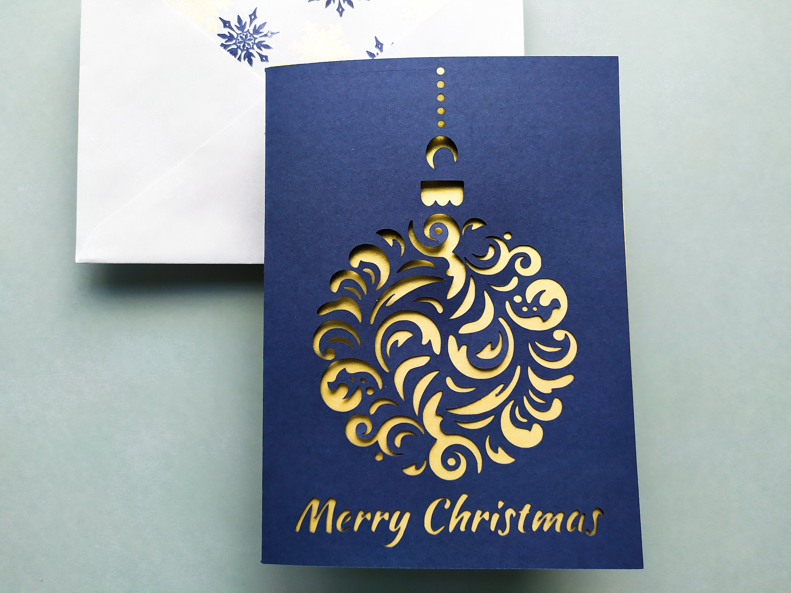 Merry Christmas Card Cut Template 5x7 A7 Envelope Classic - Etsy