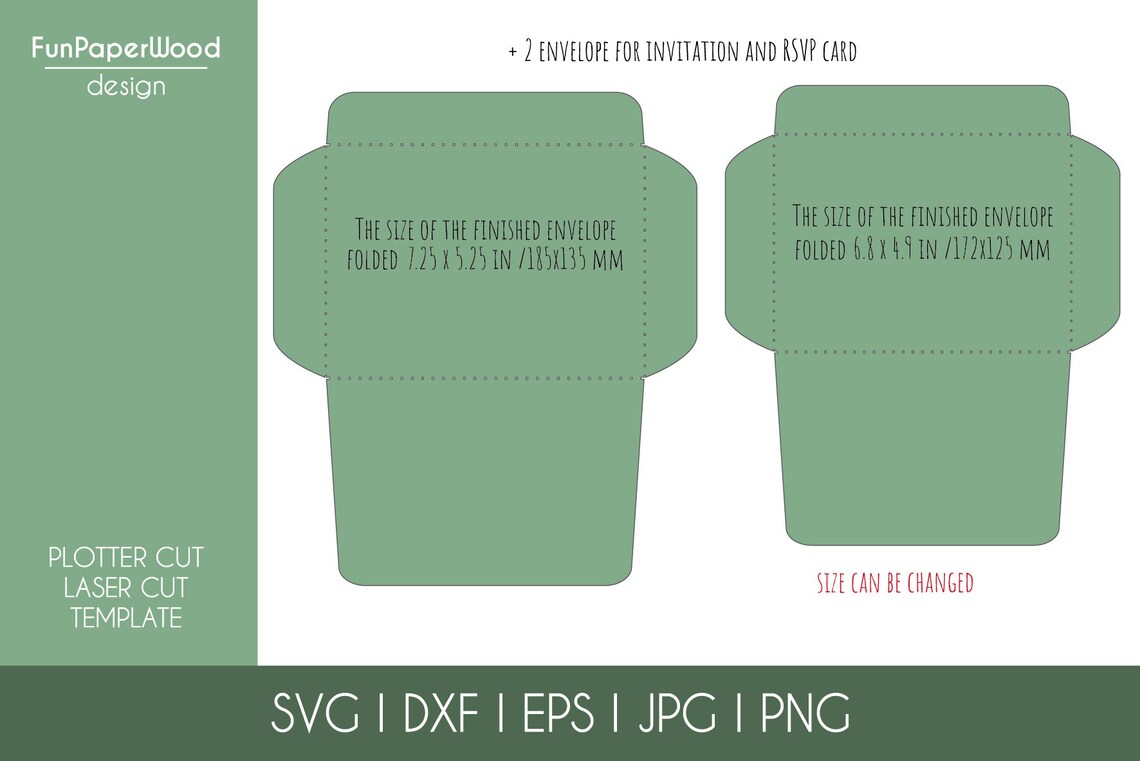 Set Forest Rustic Tri Fold Pocket Wedding Invitation Envelope - Etsy