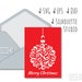 Merry Christmas Card Cut Template 5x7 + A7 Envelope Classic Lettering ...