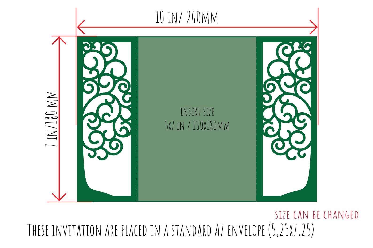 Set Wedding Invitation Gate Fold Cut Template A7 5x7 Swirls - Etsy
