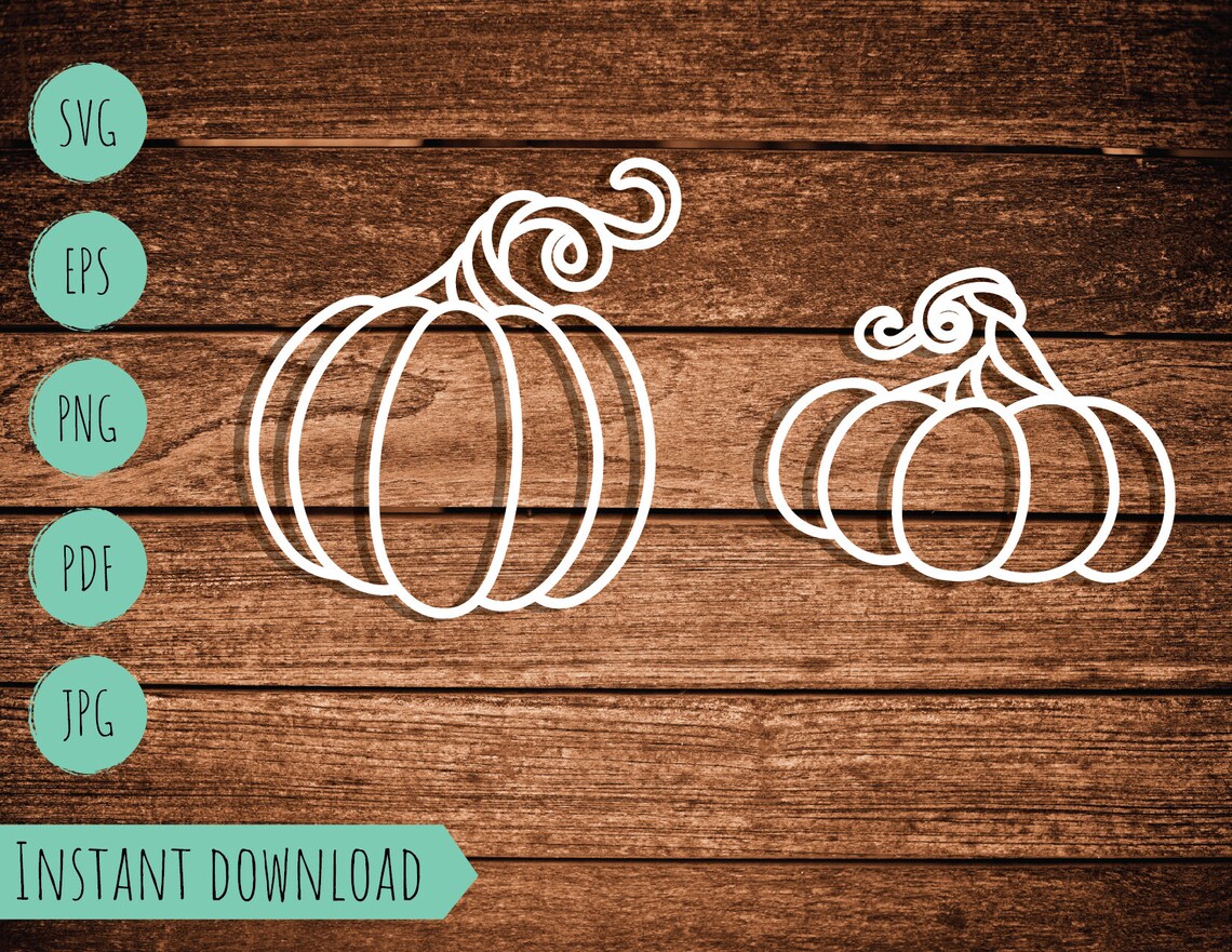 Set Autumn Outline Pumpkin Vector Svg Eps Pdf Png Jpeg File - Etsy