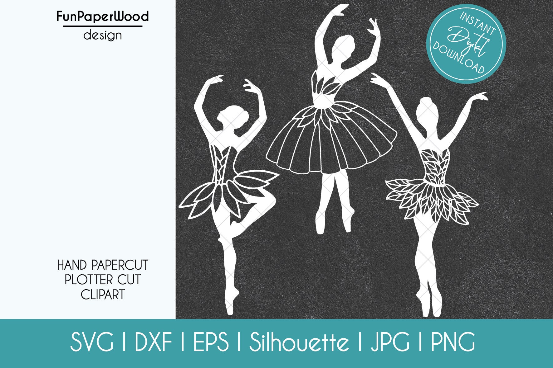 3 Bailarina bailarina SVG Paquete Papercut Templates Ballet - Etsy México