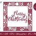 Merry Christmas Card Cut Template 5x7 A7 Envelope Classic Lettering ...