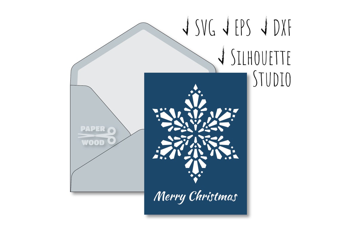 Merry Christmas Card Cut Template 5x7 A7 Envelope Classic - Etsy UK