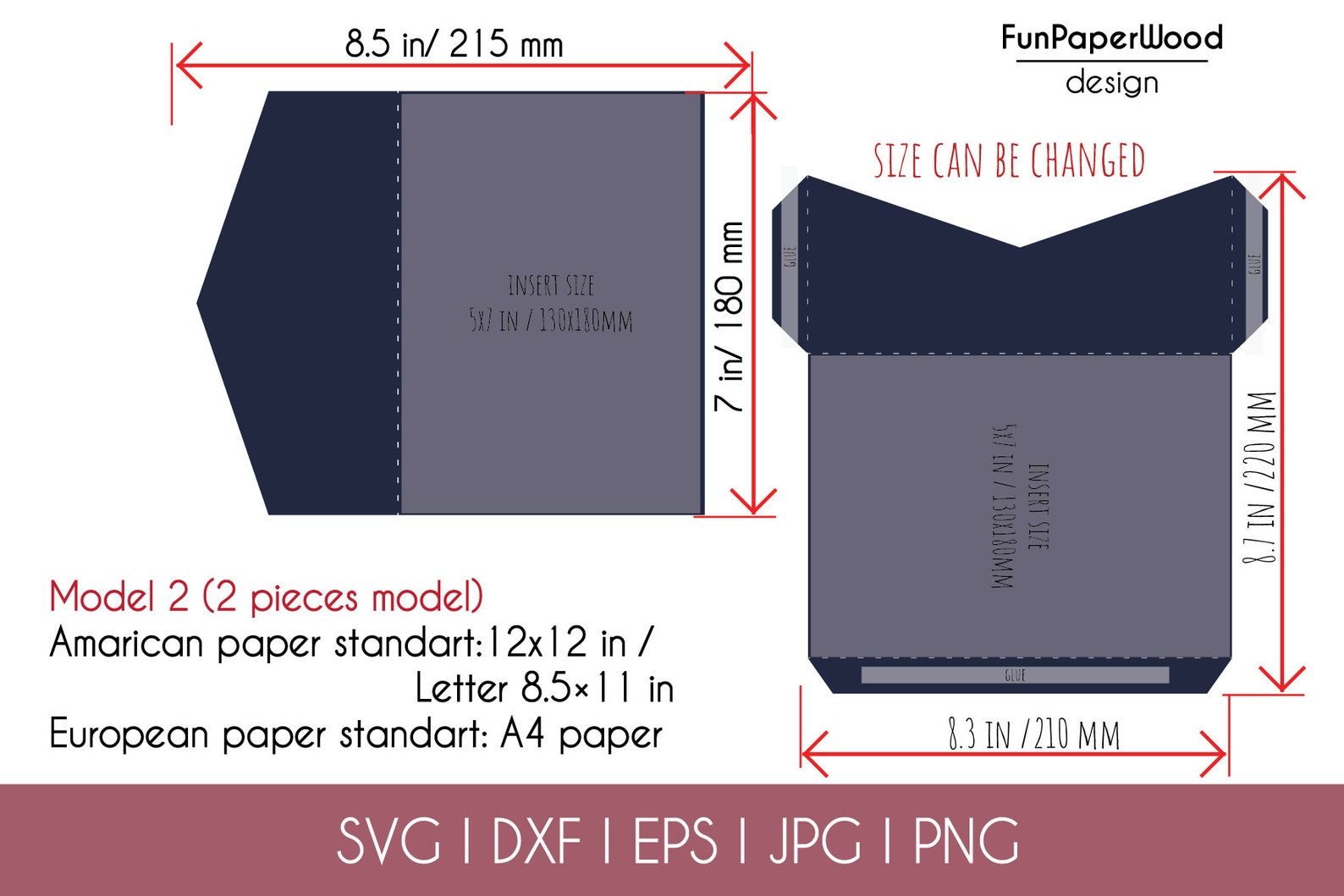Set Classic Pocket Tri Fold Wedding Invitation Envelope A7 5x7 RSVP ...