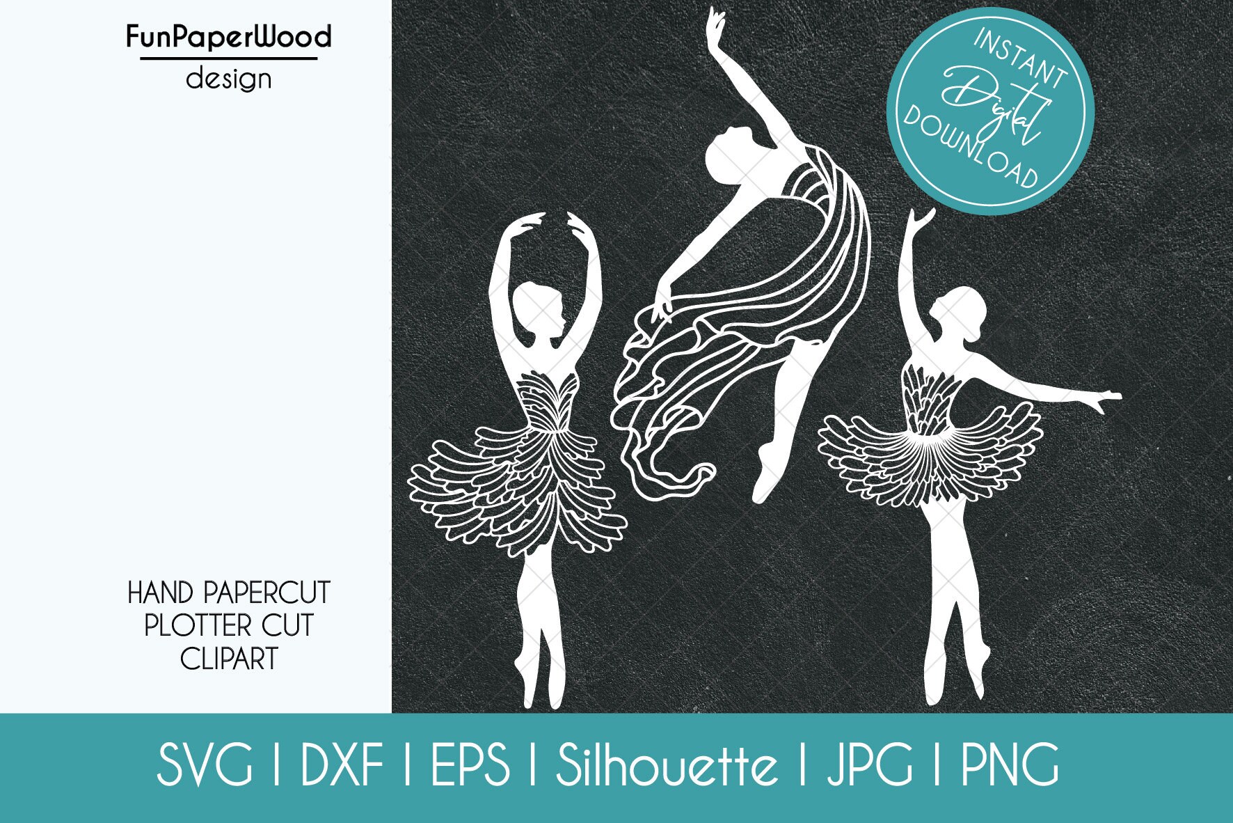 12 Dancing Ballerina SVG Bundle Papercut Templates Ballet Dancer Svg ...