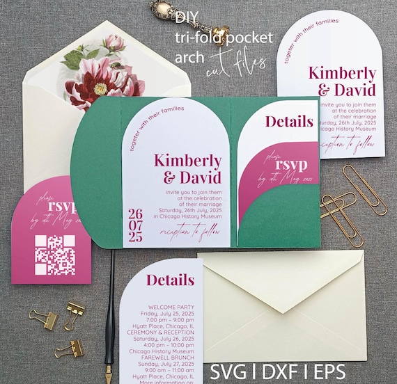 Diy Pocket Folder Wedding Invitation Templates