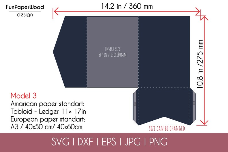 Set Classic Tri Fold Pocket Wedding Invitation Envelope A7 5x7 RSVP ...