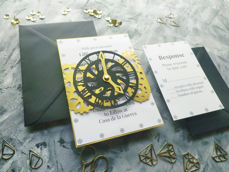Bellyband Steampunk Party Invitation Greeting Congratulations Card Cut ...