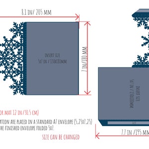 Set Winter Snowflake Tri Fold Wedding Invitation Envelope A7 5x7 RSVP ...