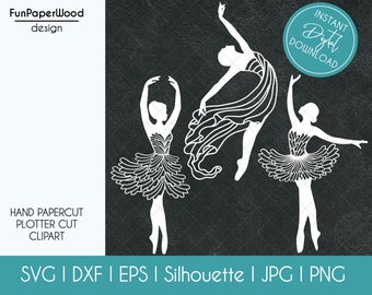 12 Dancing Ballerina SVG Bundle Papercut Templates Ballet | Etsy