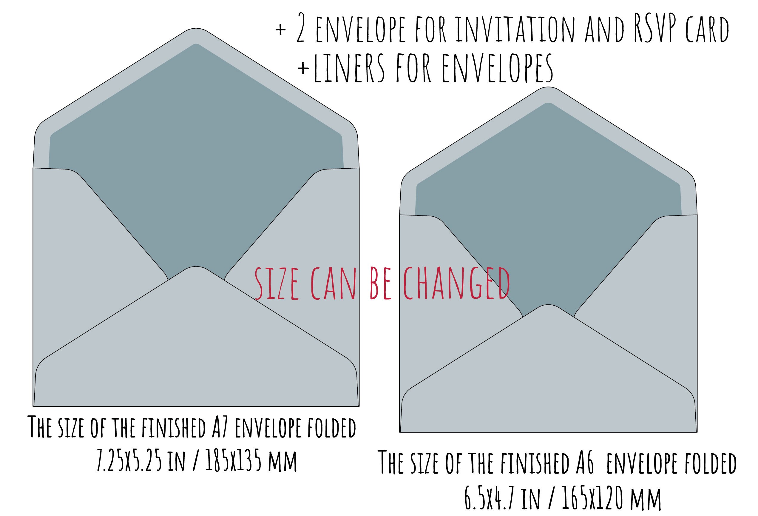 Wedding Invitation Pocket Envelope Cut Template 5x7 Classic | Etsy