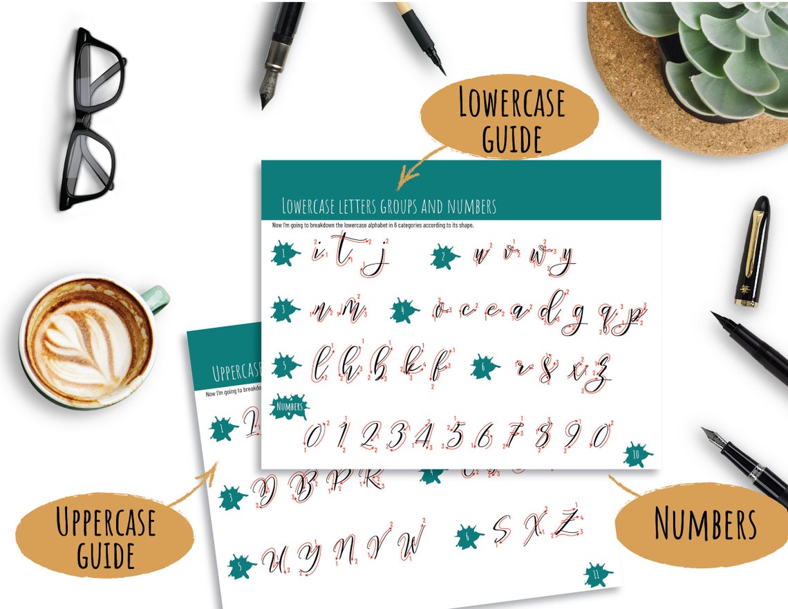 Bounce Hand Lettering Worksheets PDF Printable Guide | Etsy