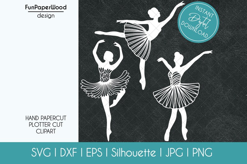 12 Dancing Ballerina SVG Bundle Papercut Templates Ballet Dancer Svg ...
