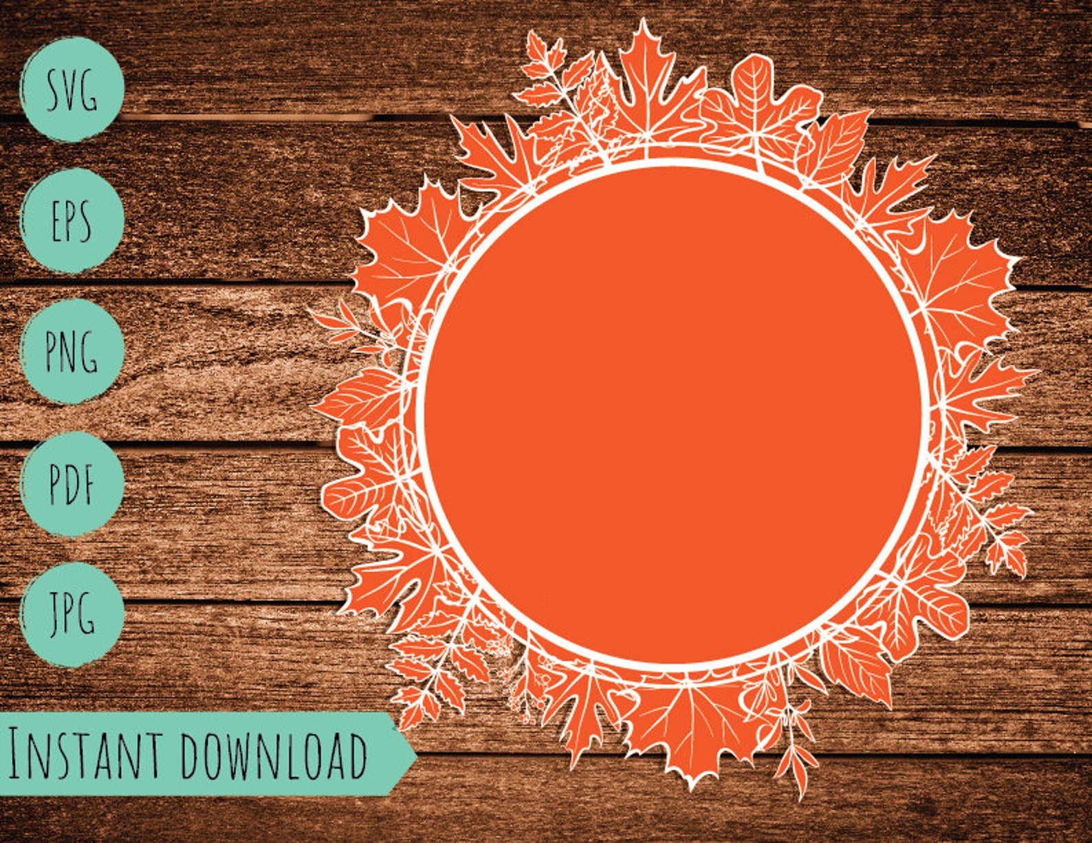 Fall Autumn Wreath 2 Vector Svg Eps Pdf Png Jpeg File Leaf | Etsy