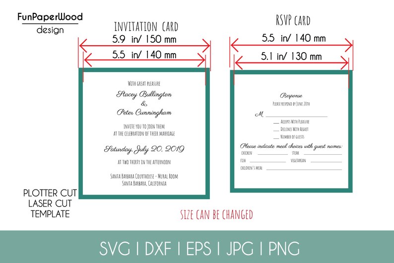 Set Classic Pocket Tri Fold Wedding Invitation Square Envelope | Etsy