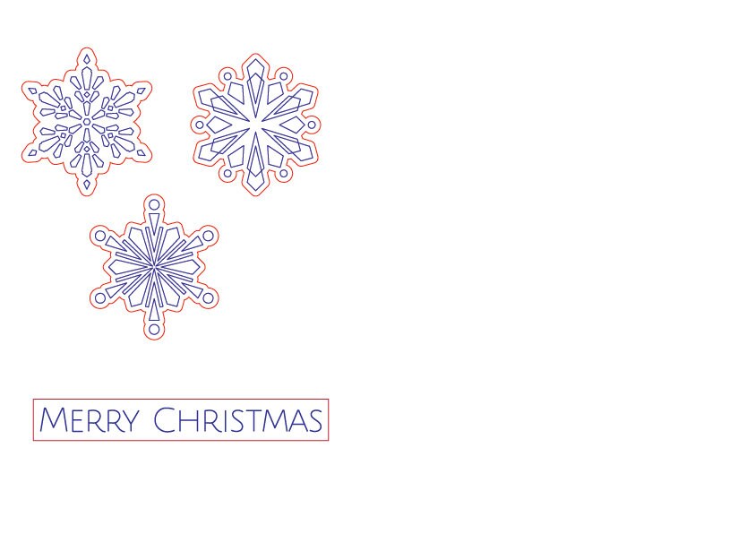 Merry Christmas Foil Quill and Cut Card Template 5x7 A7 - Etsy Australia